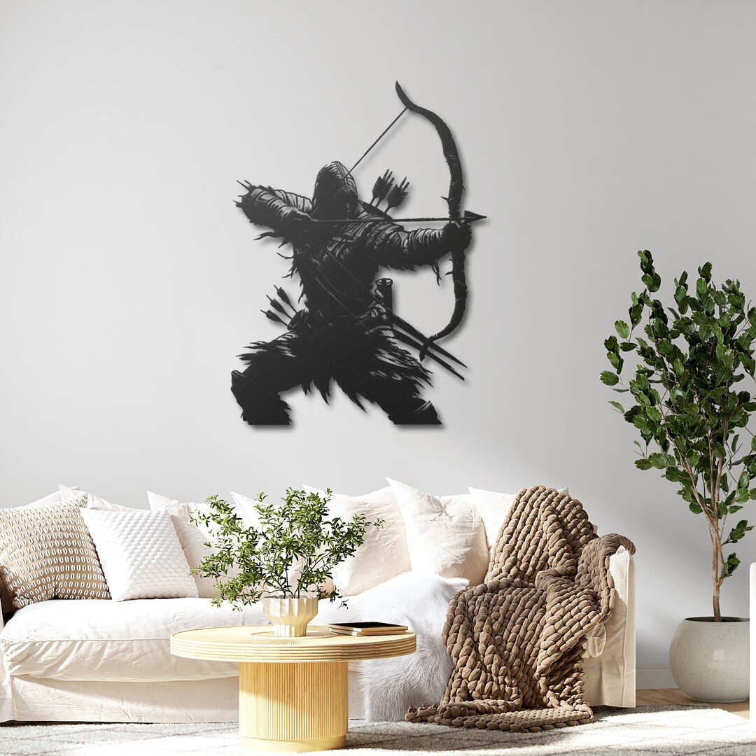 Assassin Metal Wall Art – Assassin Archery Art - Man Cave Decor ...