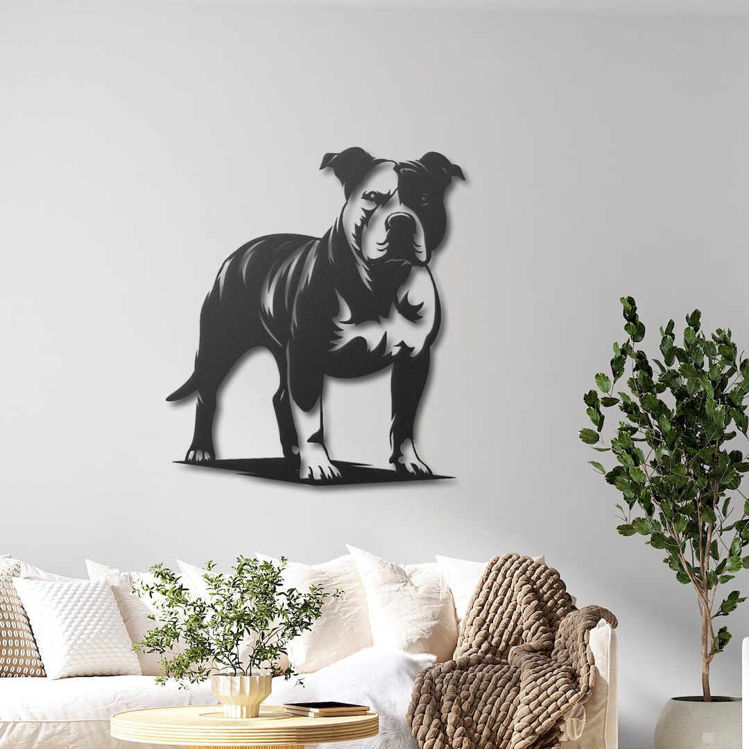 Pitbull Metal Wall Art - American Pitbull Terrier - Unique Gift for Dog ...
