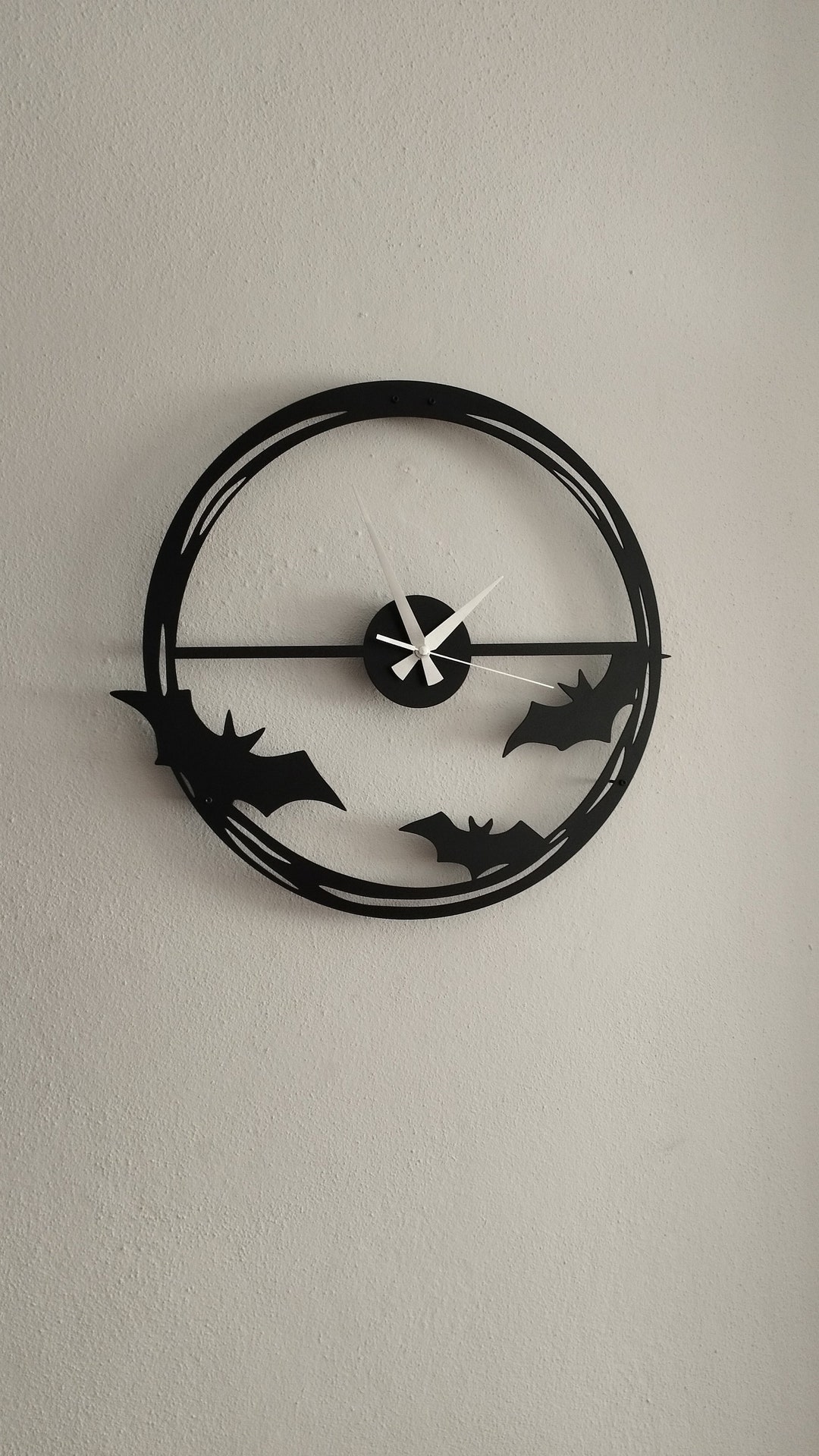Black Bats Metal Wall Clock, Gothic Wall Clock, Cute Silent Wall Clock ...