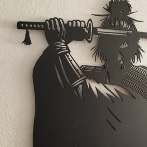 Samurai Metal Wall Decor, Samurai With Katana Wall Art, Japanese Decor ...