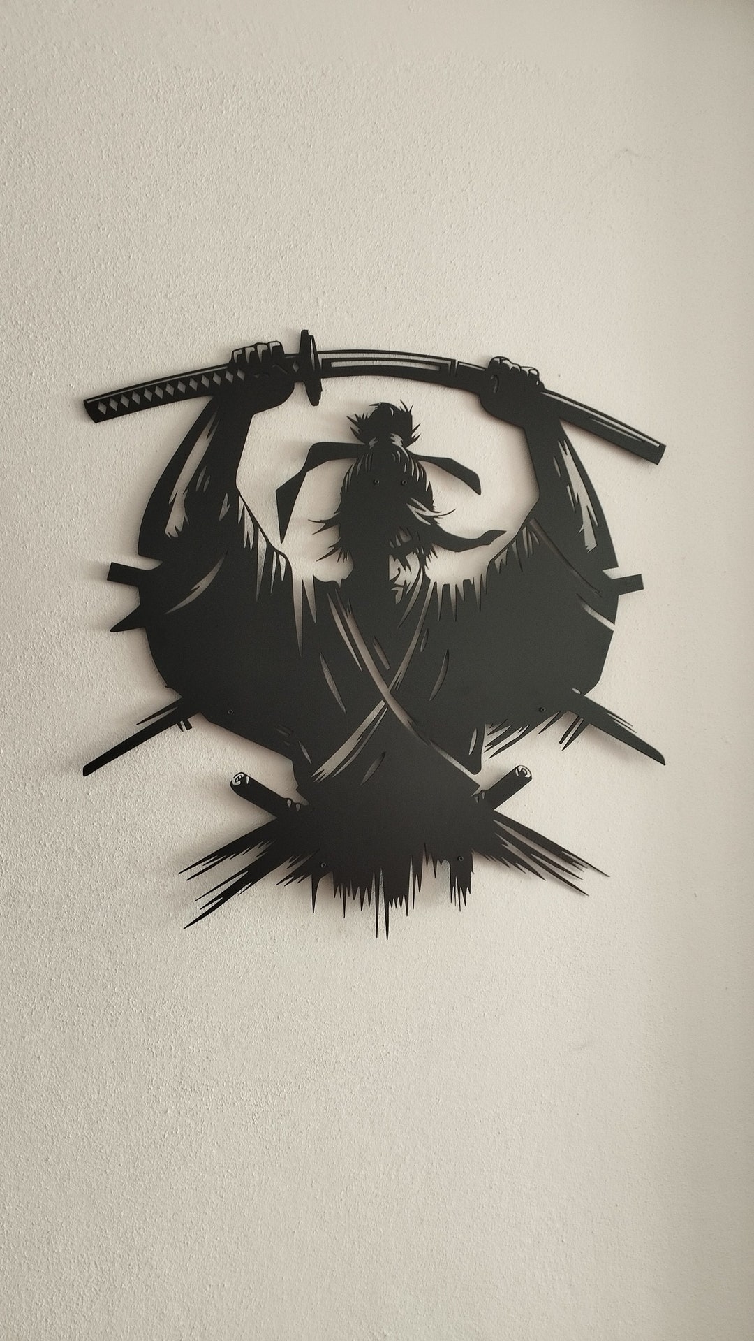 Samurai Metal Wall Art, Samurai Metal Wall Decor, Japanese Wall Art ...