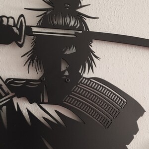 Samurai Metal Wall Decor, Samurai With Katana Wall Art, Japanese Decor ...