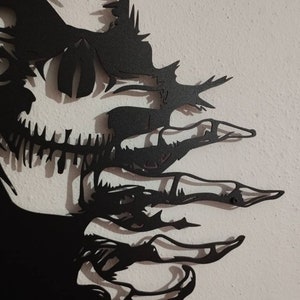 Skull Metal Wall Art, Skeleton Metal Wall Decor, Gothic Home Decor ...