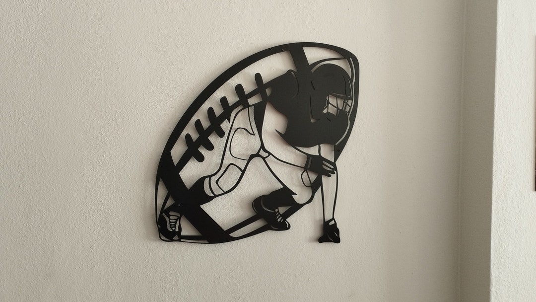 American Football Metal Wall Art, Football Wall Decor, Sports Room ...