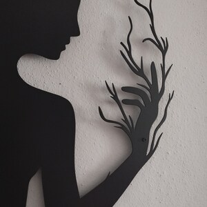Tree Woman Metal Decor, Half Tree Half Woman Metal Wall Art, Unique ...