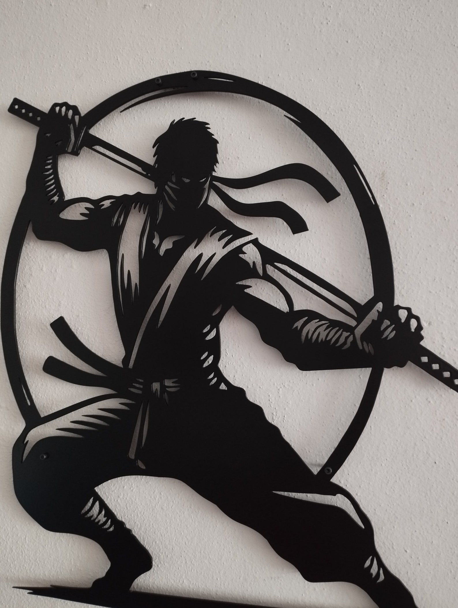 Japanese Samurai Metal Wall Art, Ninja Warrior Metal Wall Decor, Game ...