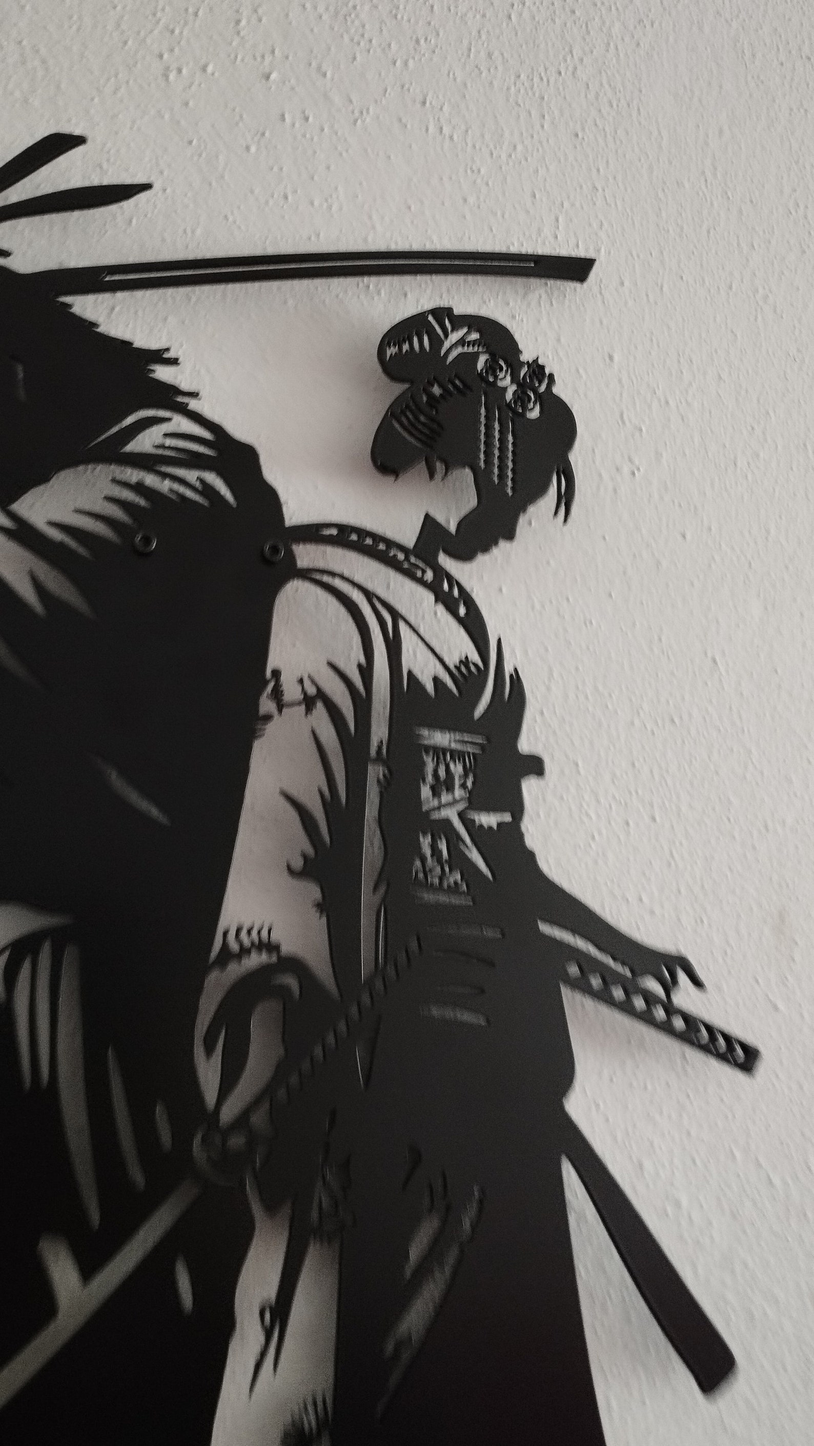 Samurai Geisha Metal Wall Art | Geisha Samurai Metal Wall Decor ...