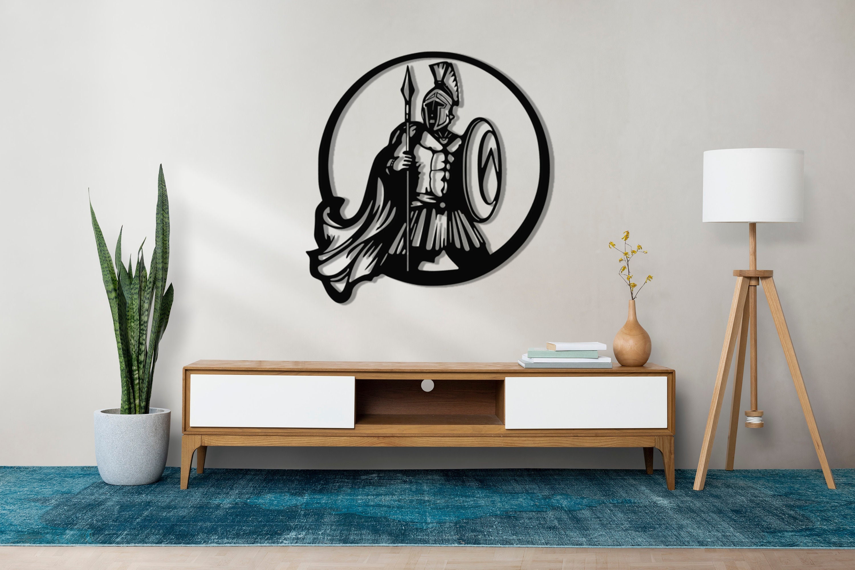 Gladiator Metal Wall Decor Spartan Metal Wall Art Warrior | Etsy
