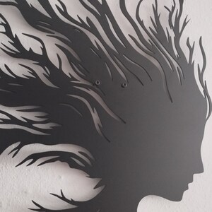 Tree Woman Metal Decor, Half Tree Half Woman Metal Wall Art, Unique ...