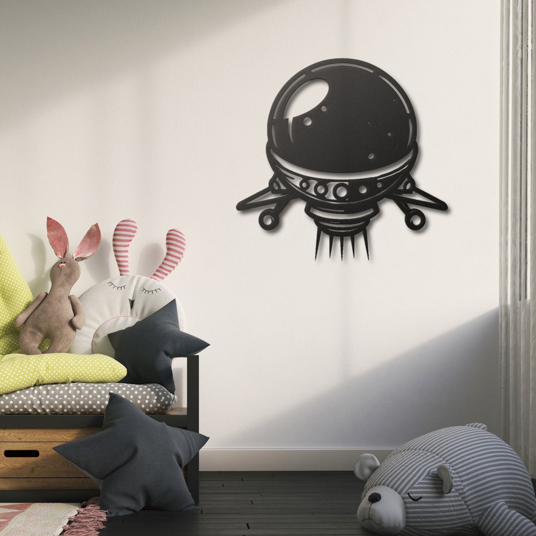 Spaceship Metal Wall Art, Space Kids Room Wall Decor, Gifts for Space ...