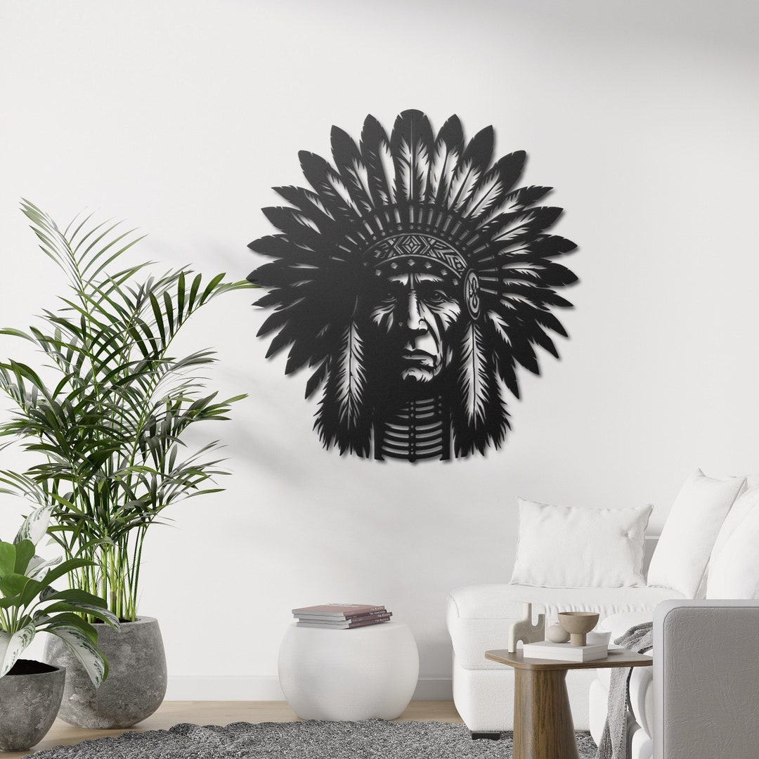 Big Chief Metal Wall Decor, War Eagle Wall Metal Sign, Red Indian Sign ...