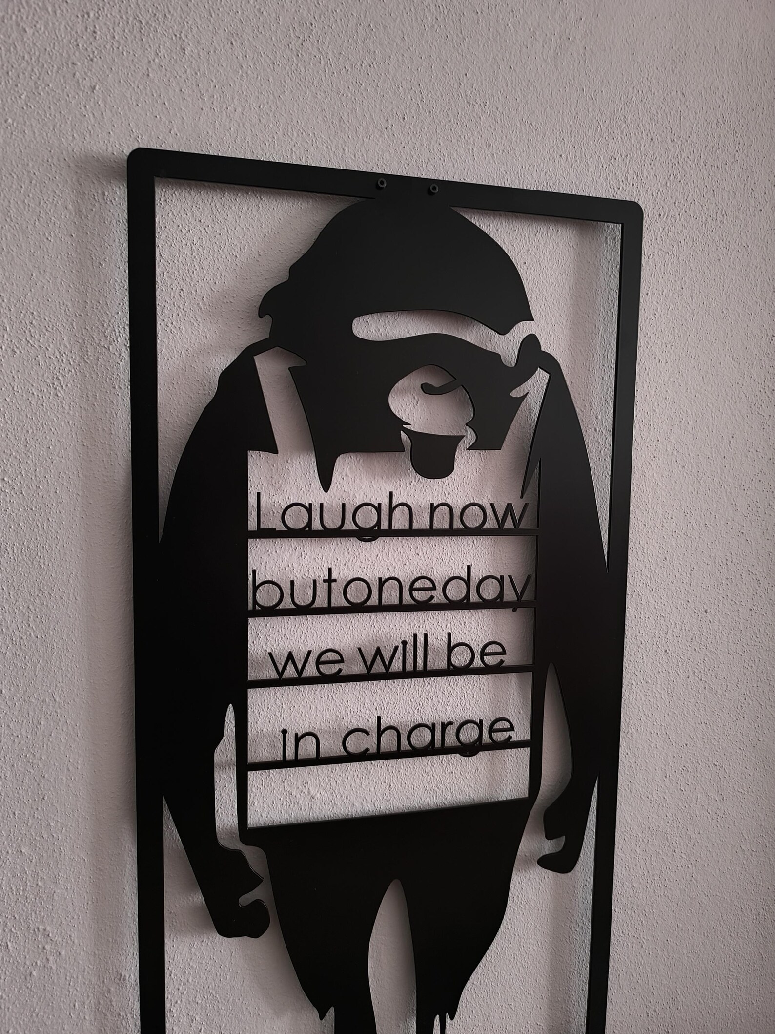 BANKSY Monkey Metal Wall Art, Laugh Now but One Day We'll Be in Charge ...