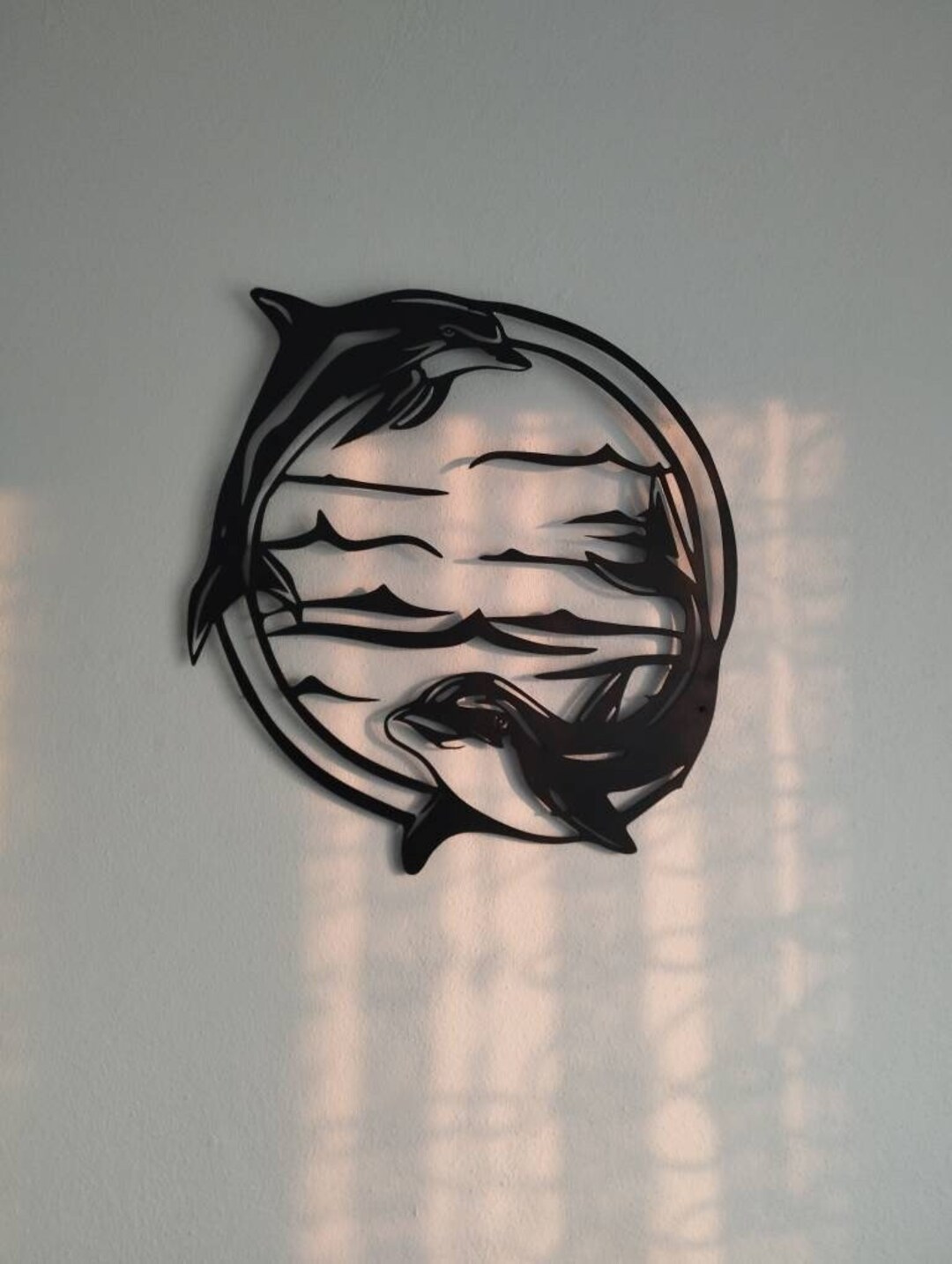 Dolphin Metal Wall Art, Coastal Wall Decor, Ocean Wall Hanging ...