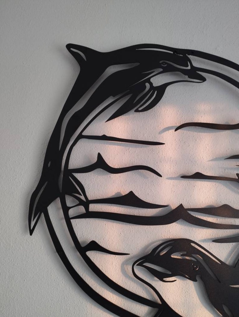 Dolphin Metal Wall Artdolphin Wall Hangingdolphin Wall - Etsy