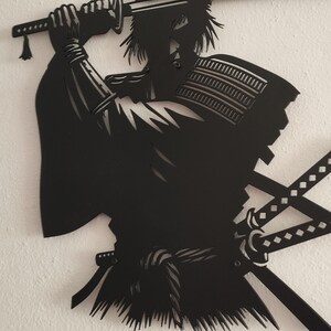 Samurai Metal Wall Decor, Samurai With Katana Wall Art, Japanese Decor ...