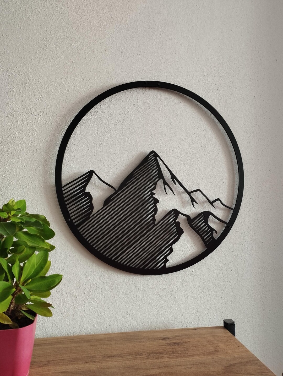 Mountain Metal Wall Decor, Mountain Range View, Nature Decoration ...