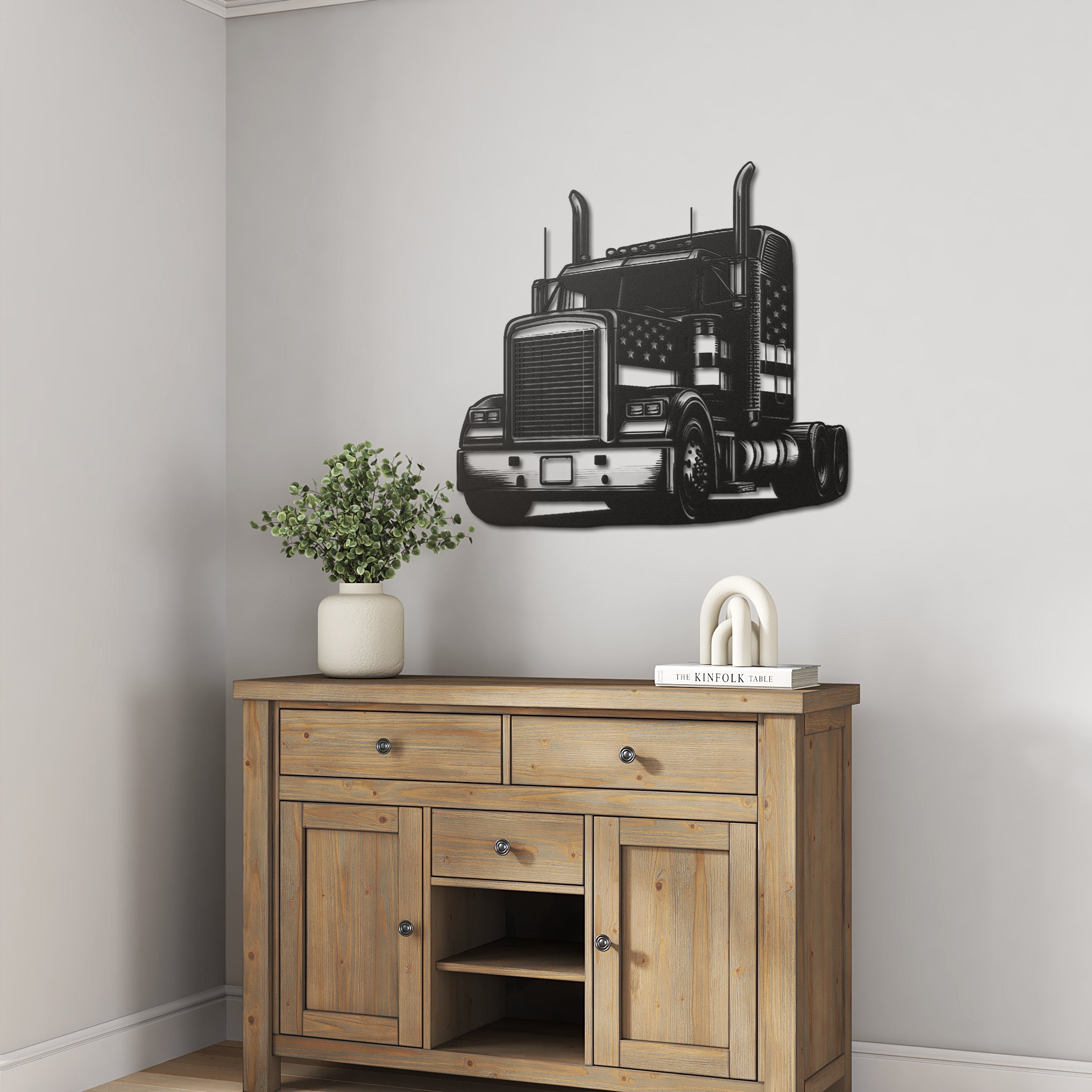Semi Truck Metal Wall Decor, Freightliner Metal Sign, Truck Metal Wall ...