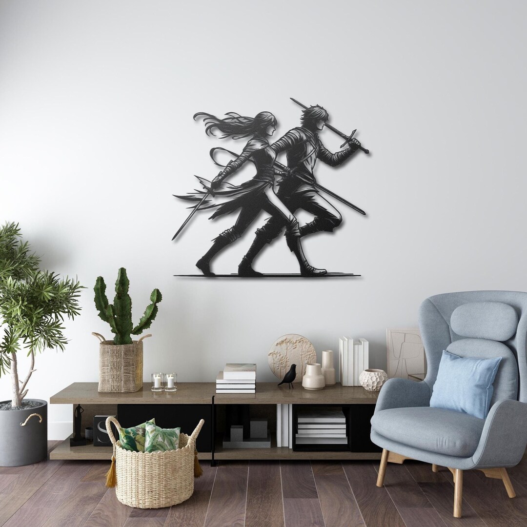 Couple of Ninja Metal Wall Art, Warrior Metal Wall Decor, Japanese Wall ...
