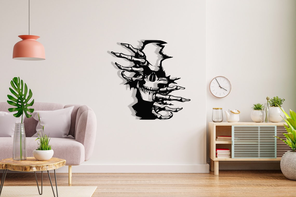 Skull Metal Wall Art Skeleton Metal Wall Decor Gothic Home - Etsy