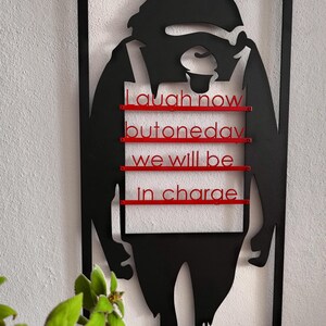 BANKSY Monkey Metal Wall Art, Laugh Now but One Day We'll Be in Charge ...