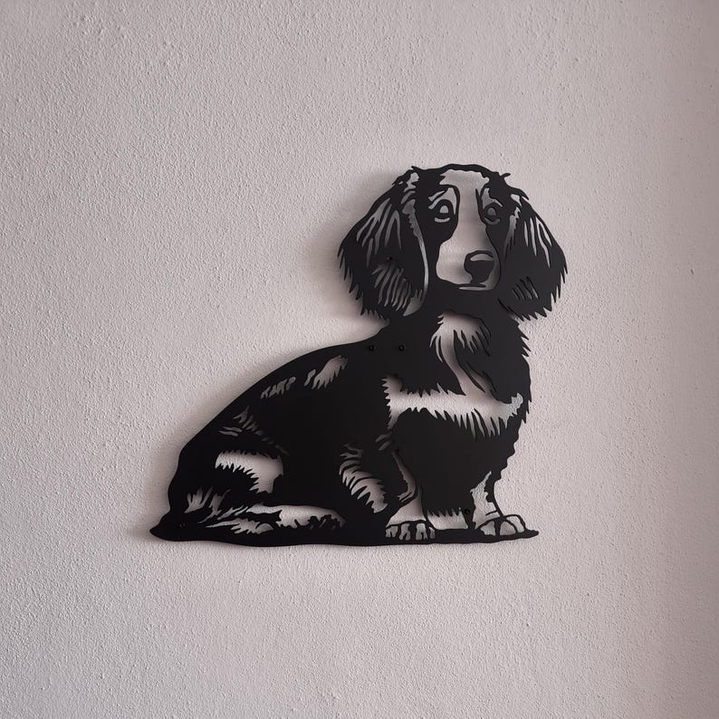 Long Haired Dachshund Metal Wall Art,long Haired Dachshund Metal Wall ...