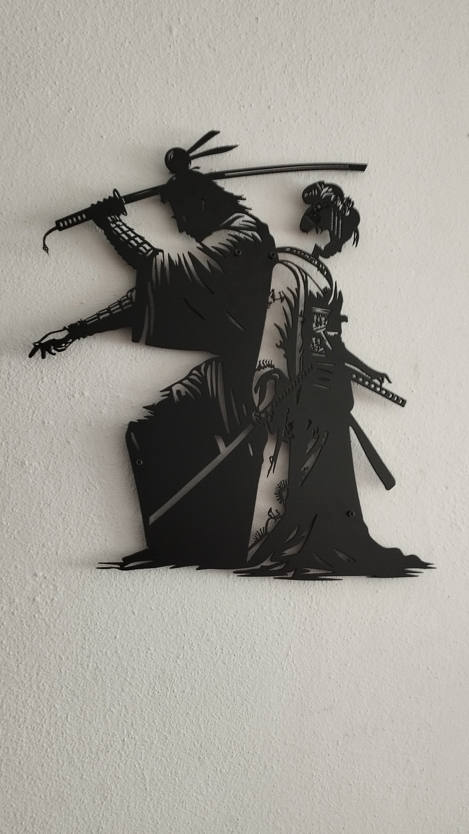 Samurai Geisha Metal Wall Art | Geisha Samurai Metal Wall Decor ...