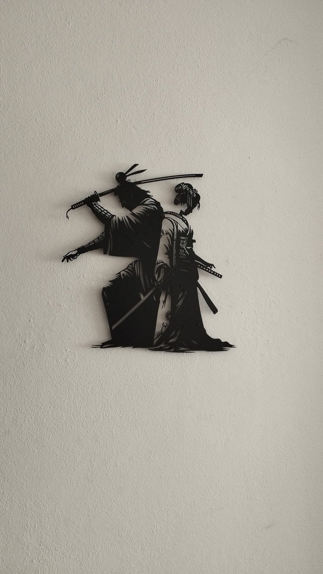 Samurai Geisha Metal Wall Art | Geisha Samurai Metal Wall Decor ...
