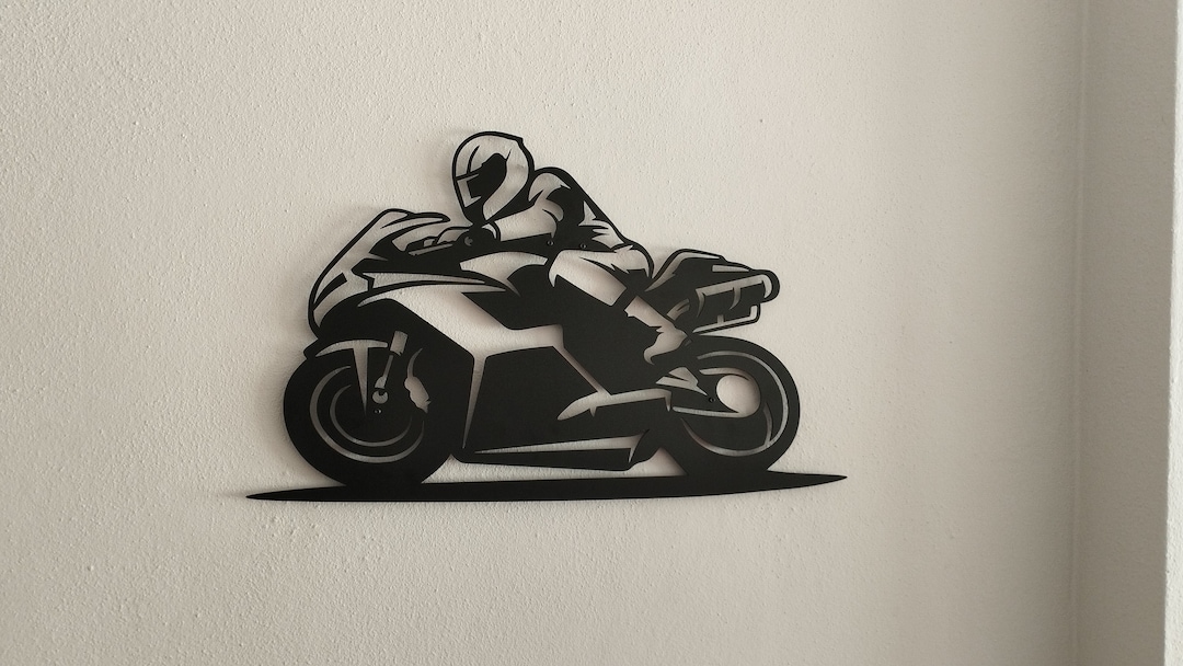 Motorcycle Metal Wall Art, Motorbike Wall Decor, Garage Wall Decor ...