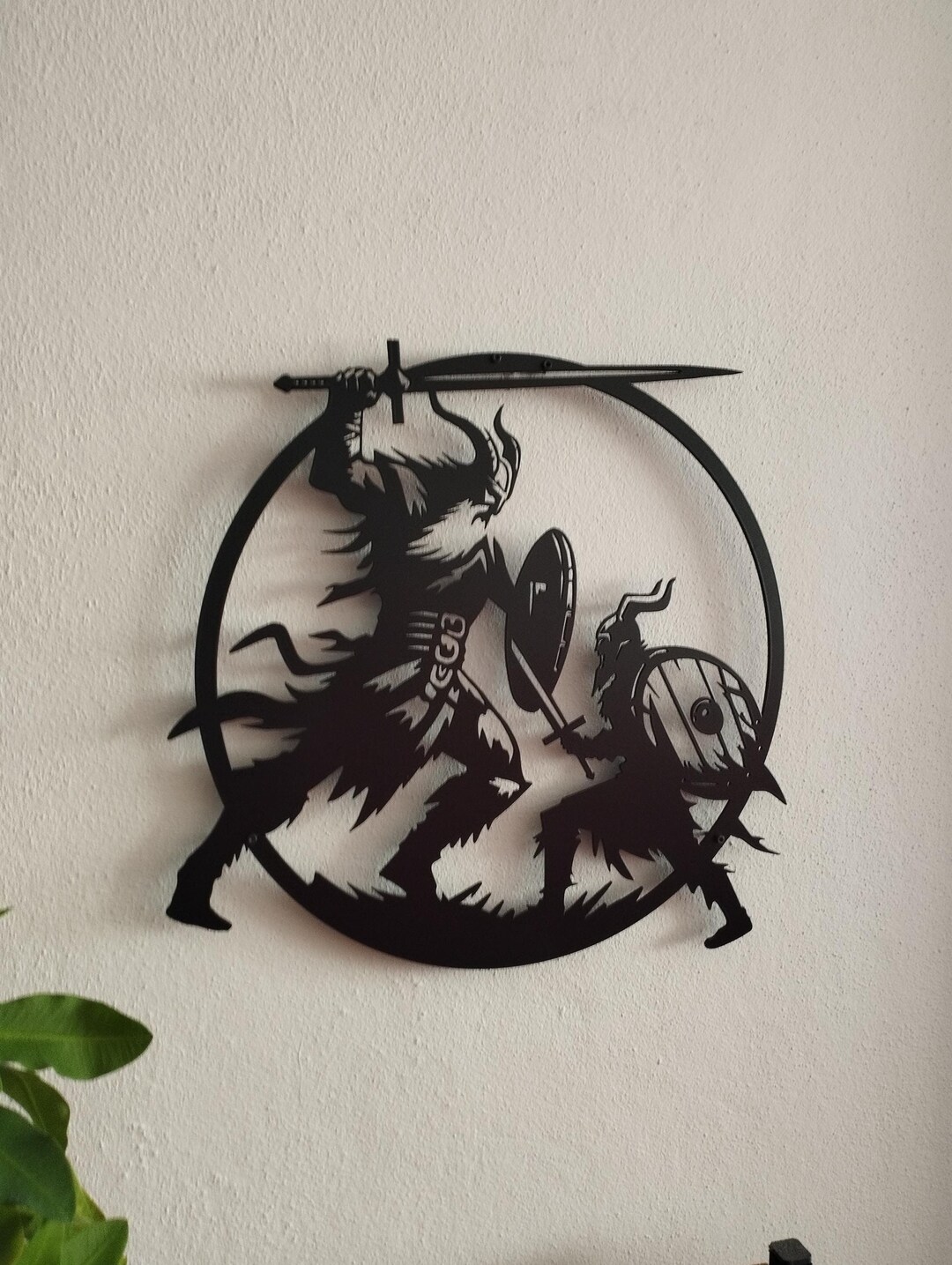 Vikings Battle Wall Decor, Viking Warrior Metal Wall Art, Man Cave ...