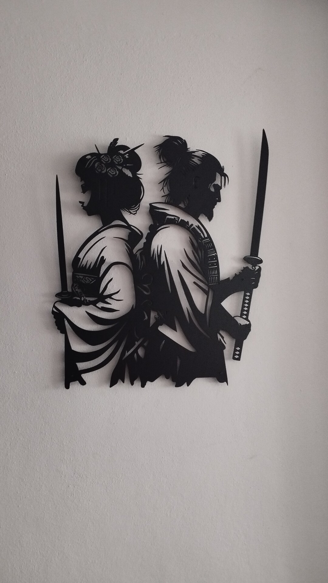 Geisha Samurai Metal Wall Art, Geisha Wall Decor, Japanese Wall Art ...