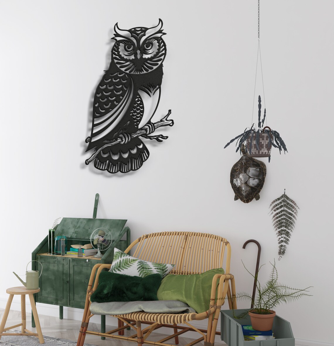 Owl Metal Wall Artwhite Owl Metal Wall Decorowl Artowl - Etsy