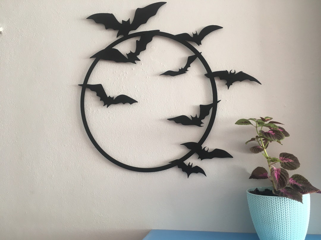 Flying Bats Metal Wall Art,bats Metal Wall Decor,bat Metal Sign ...