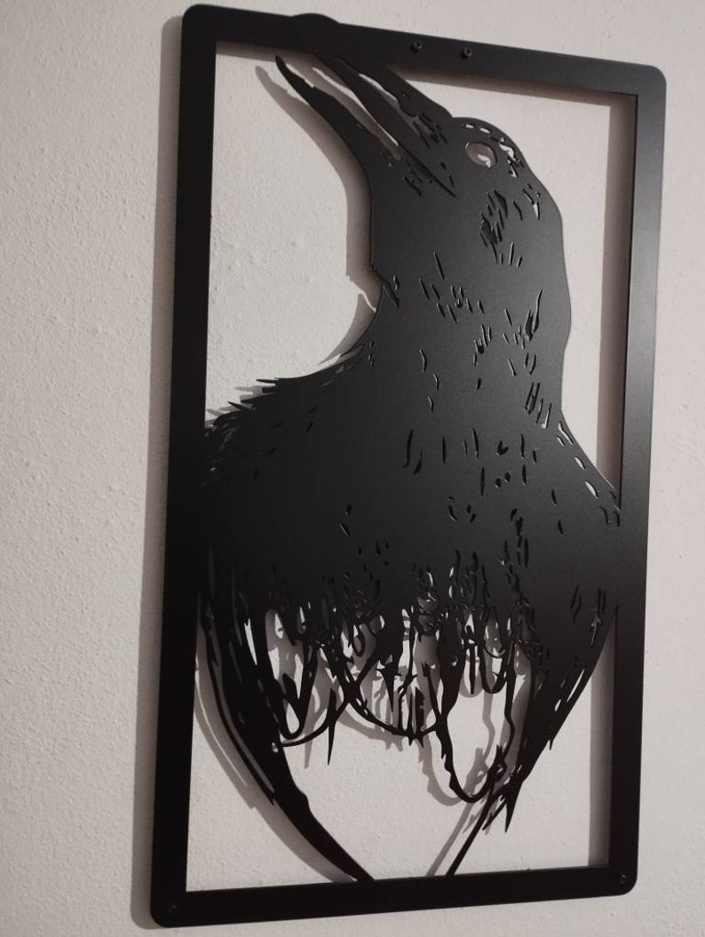 Crow Birdscrow Metal Wall Artcrow Wall Hangingbird Metal - Etsy