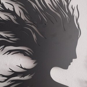 Tree Woman Metal Decor, Half Tree Half Woman Metal Wall Art, Unique ...