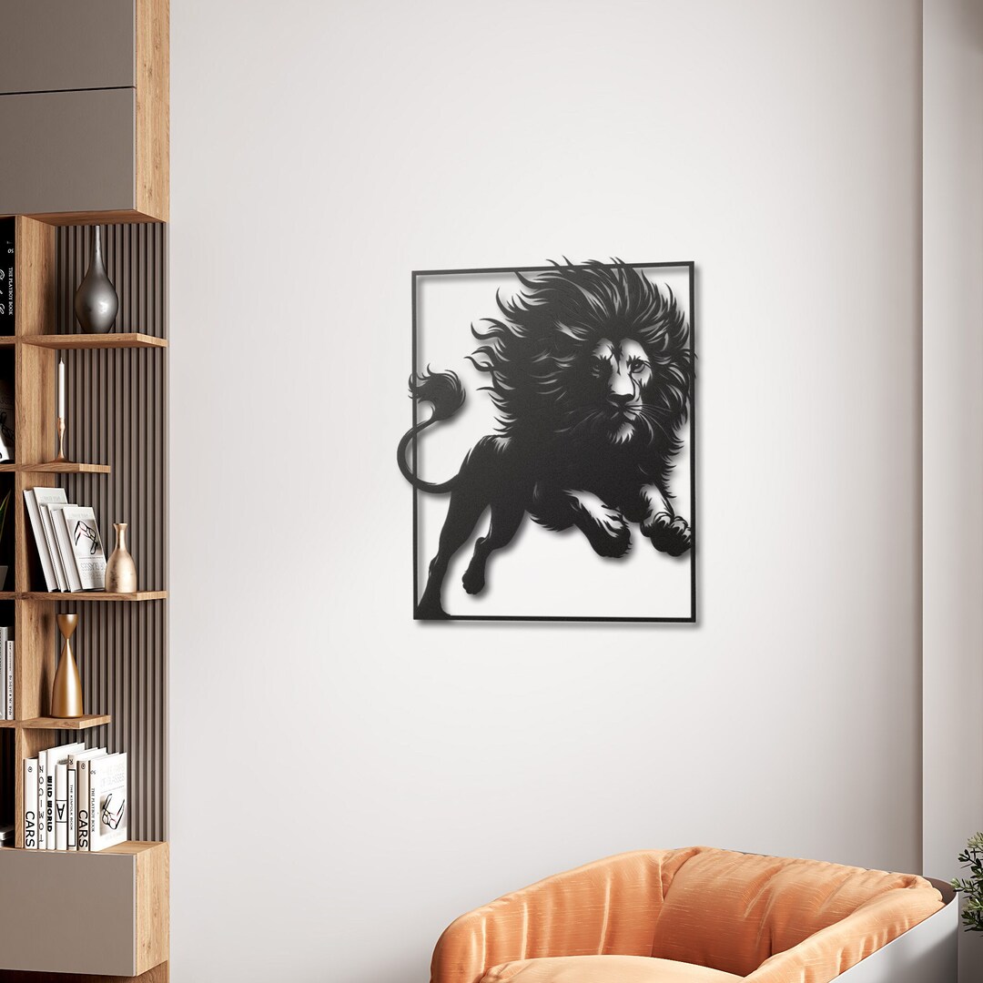 Lion Metal Wall Decor, Lion Sculpture Metal Wall Art, Lion Metal Sign ...