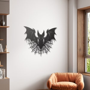 Bat Metal Wall Decor, Bat Metal Wall Art, Big Bat Metal Sign, Halloween ...