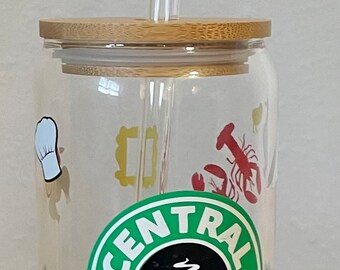 Friends Sublimation Glass Cup Joey Chandler Ross Phoebe Monica Rachel ...