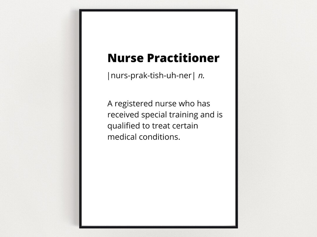 Nurse Practitioner Definition Printable | Wall Art | Minimal Print ...