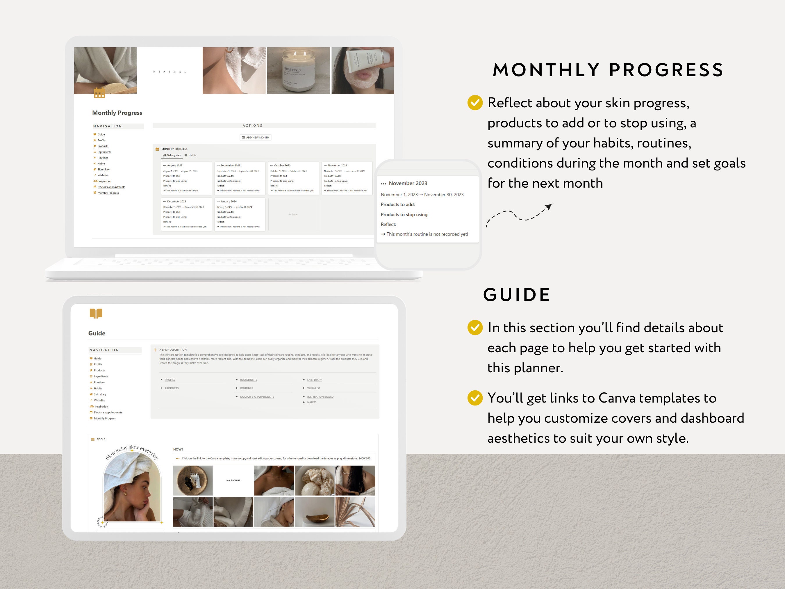 Notion Template Skincare Tracker, Aesthetic Selfcare Planner, Notion ...