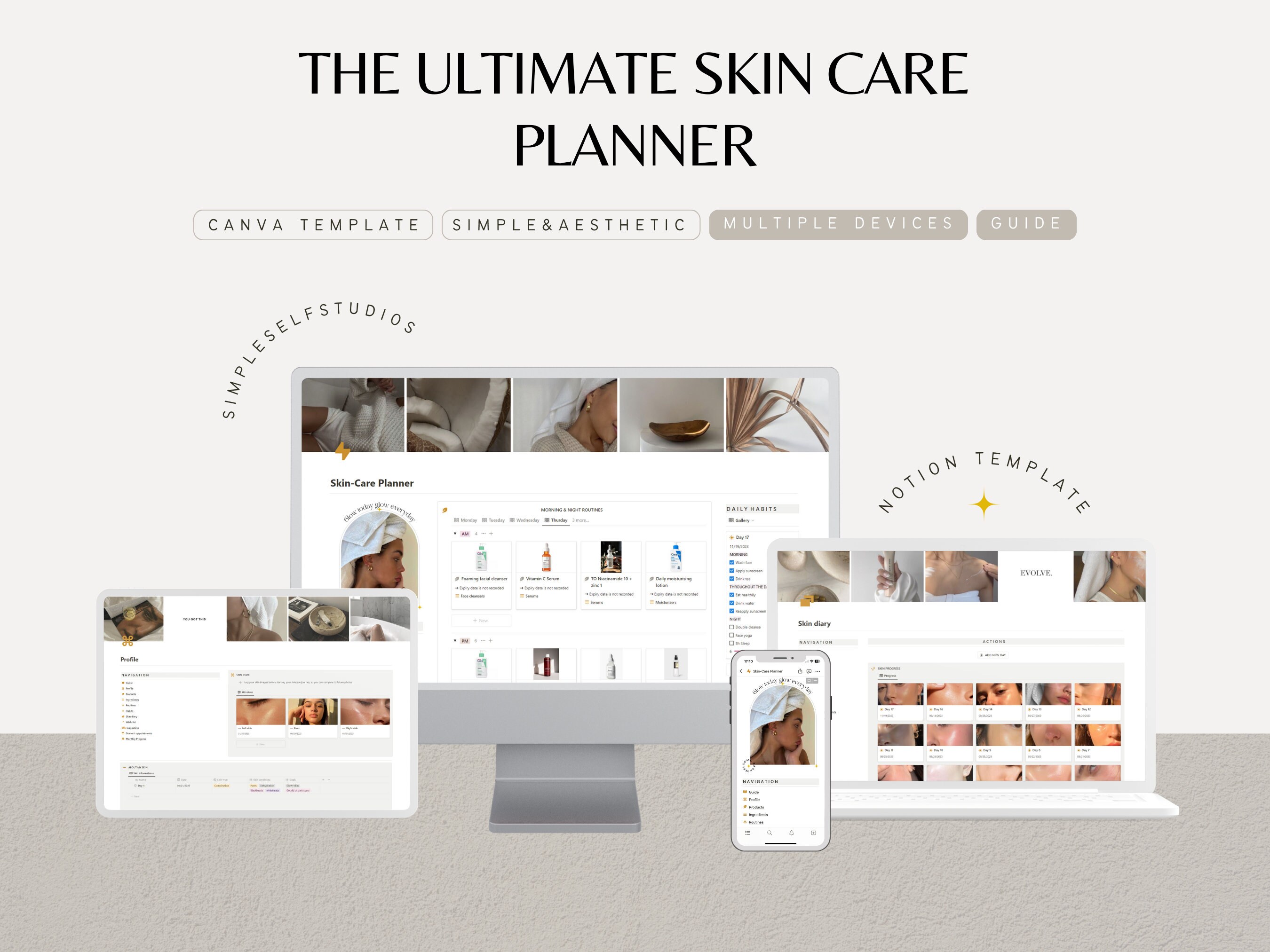 Notion Template Skincare Tracker, Aesthetic Selfcare Planner, Notion ...