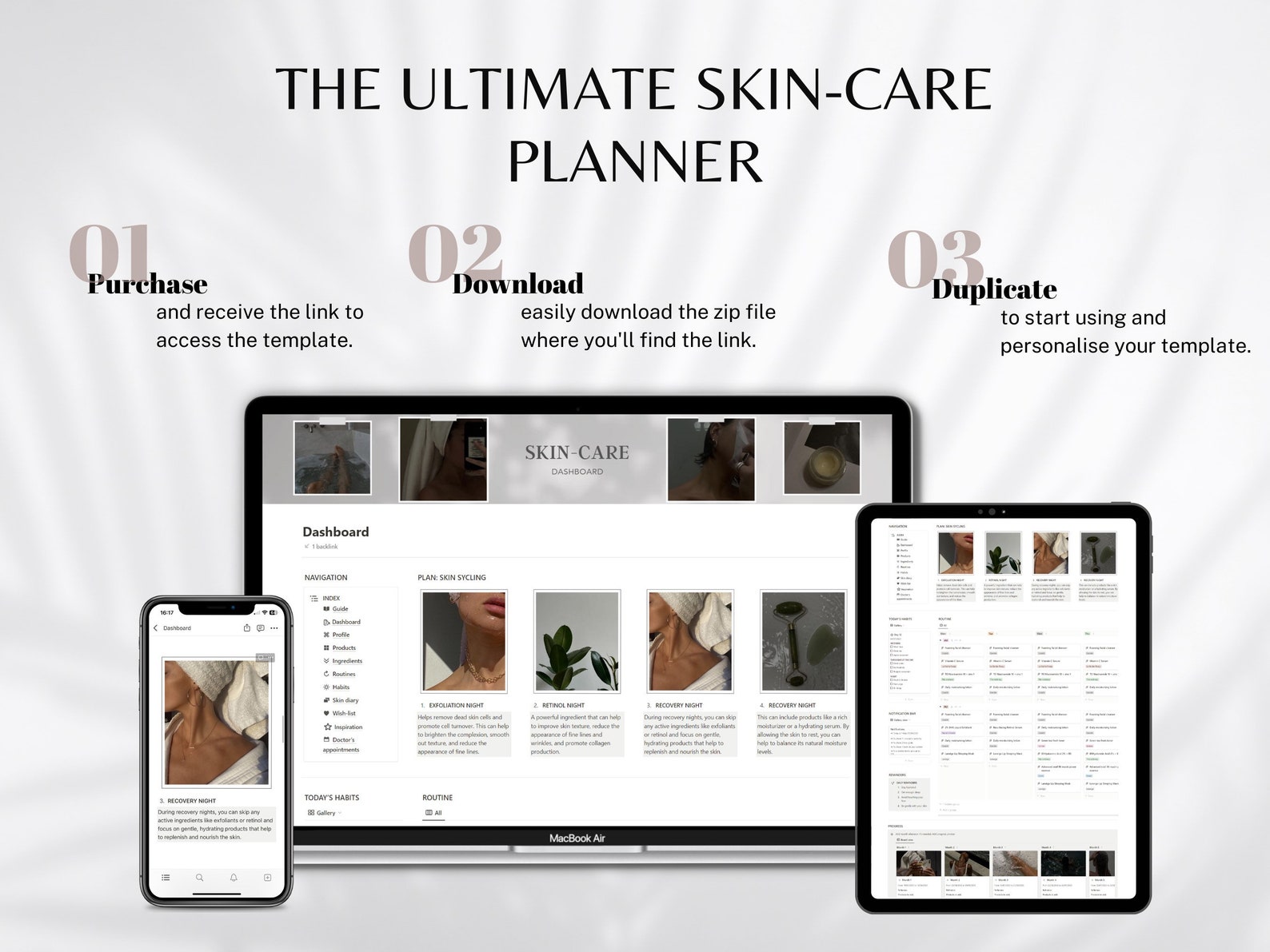 Notion Template Skincare Planner Notion Beauty Tracker Notion