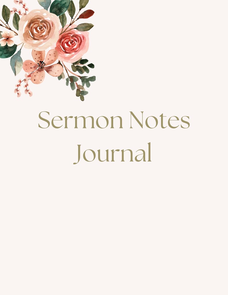 Printable and PDF Fillable Sermon Notes - Etsy