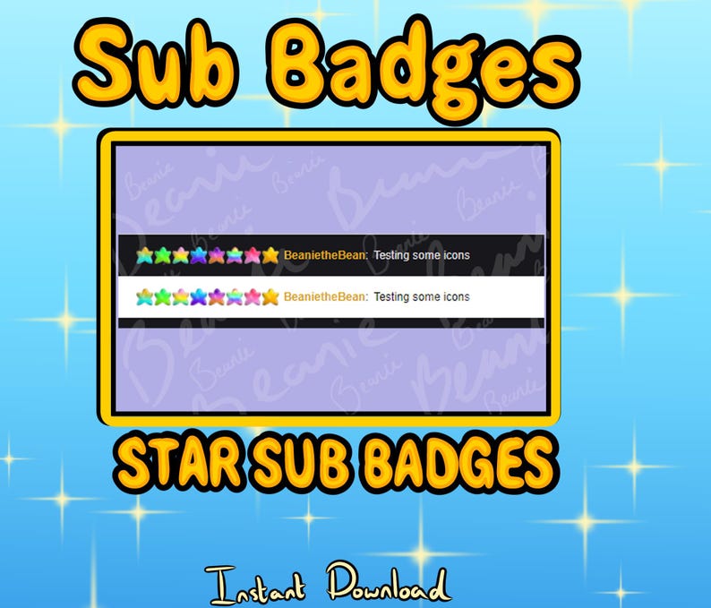 Star Twitch Sub Badges With Halo Flair - Etsy