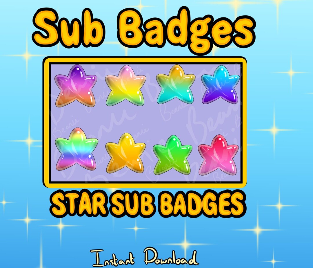 Star Twitch Sub Badges With Halo Flair - Etsy