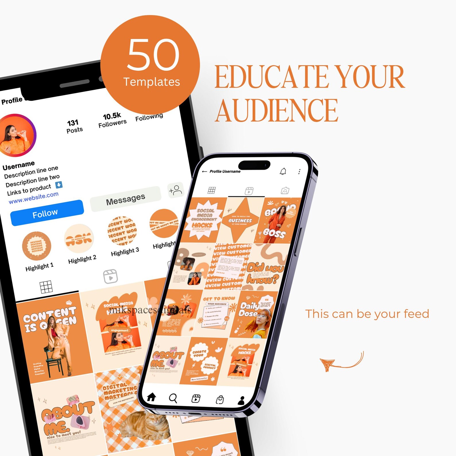 Pastel Orange Instagram Templates Social Media Posts and Stories Canva ...