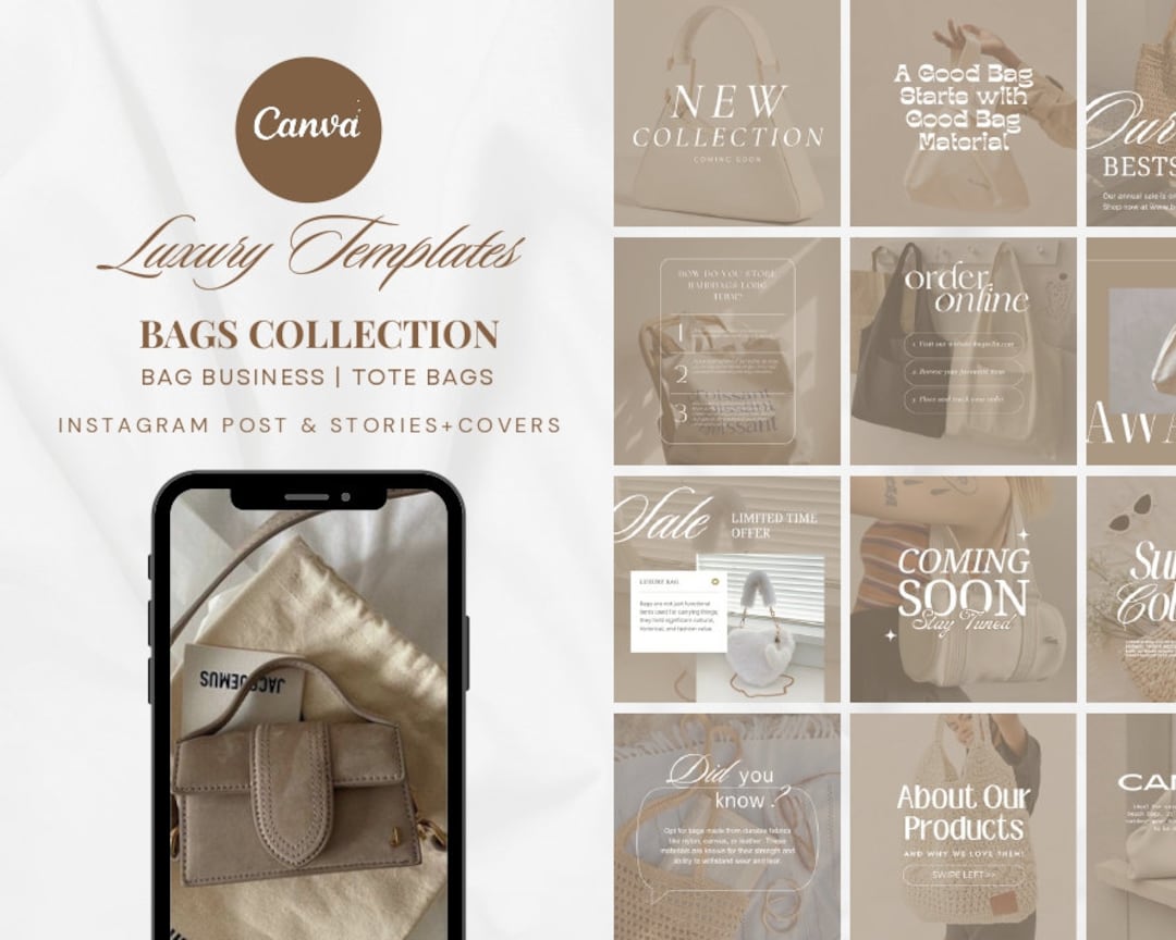 120 Bags Collection Templates Luxury Instagram Templates Tote Bags ...