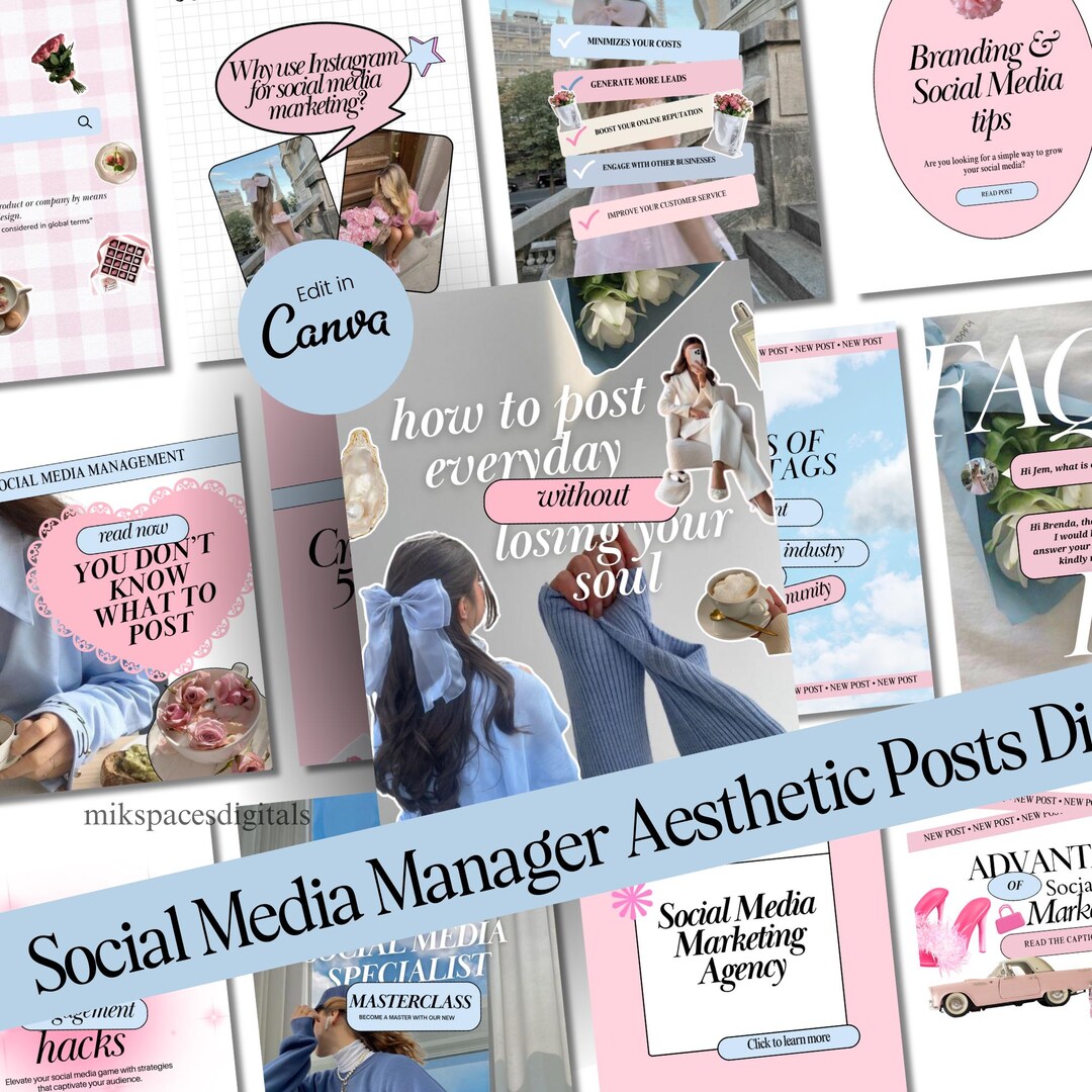 Social Media Manager Instagram Templates SMM Posts and Stories ...