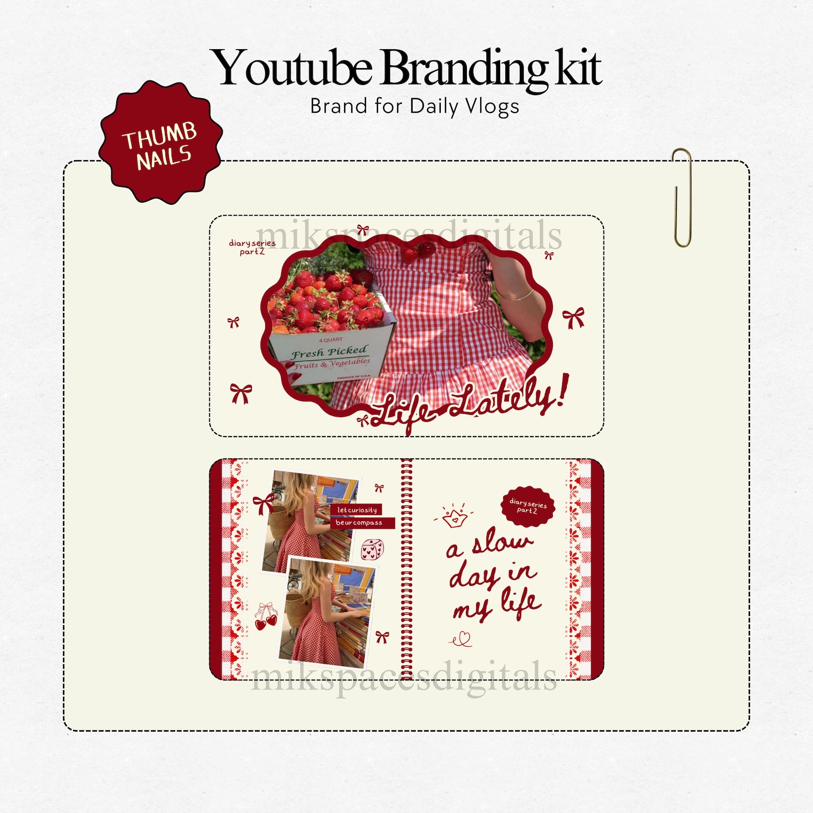Youtube Branding Kit Templates Youtube Thumbnail Coquette Youtube ...