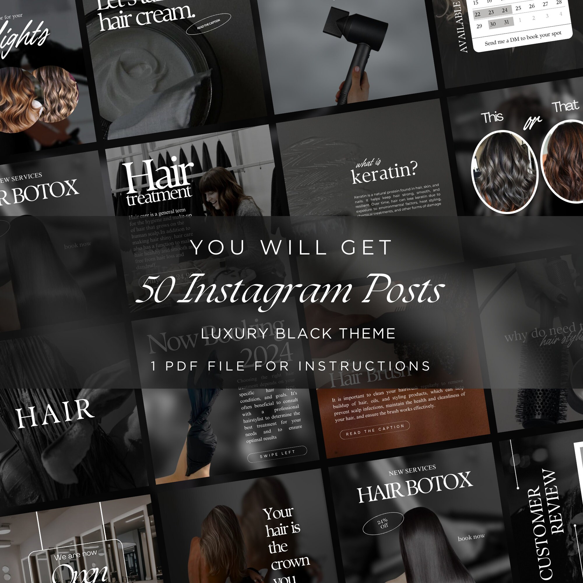 Hair Social Media Templates Instagram Post for Hair Salon Hairdresser ...