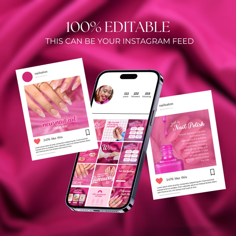 100 Nail Salon Instagram Templates Nail Salon Business Social Media ...